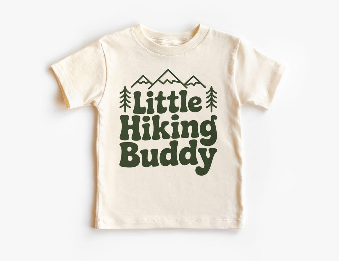 Retro Backpacking Little Hiking Buddy Kids Toddler Tee - Cute Mountains ...