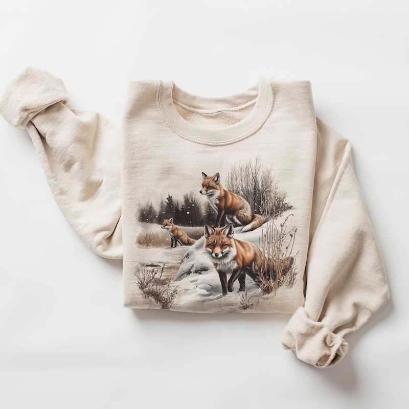 White Fox Jumper - Etsy Australia