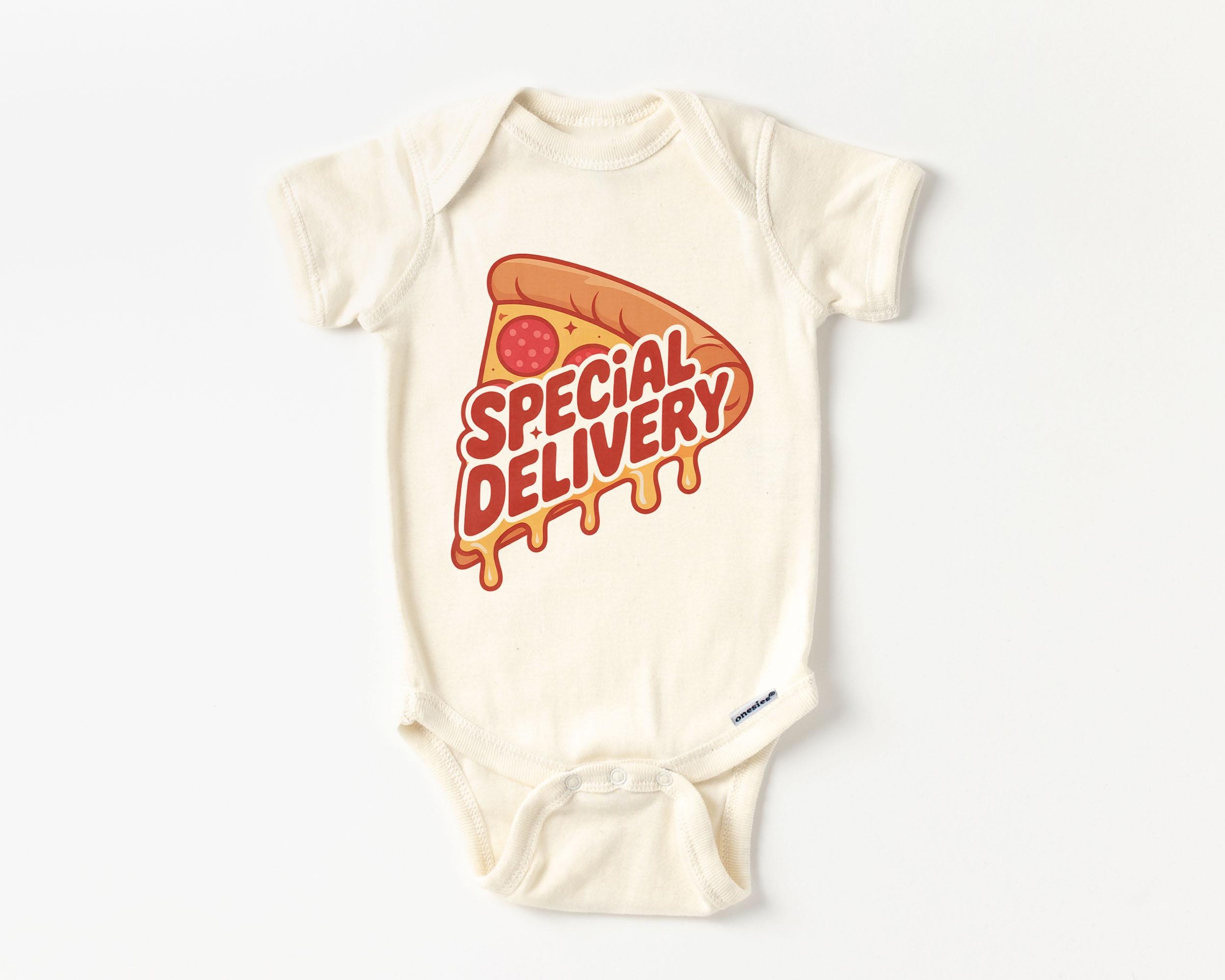 Special Delivery Pizza Baby Onesie® - Pepperoni Slice Lover Gift ...