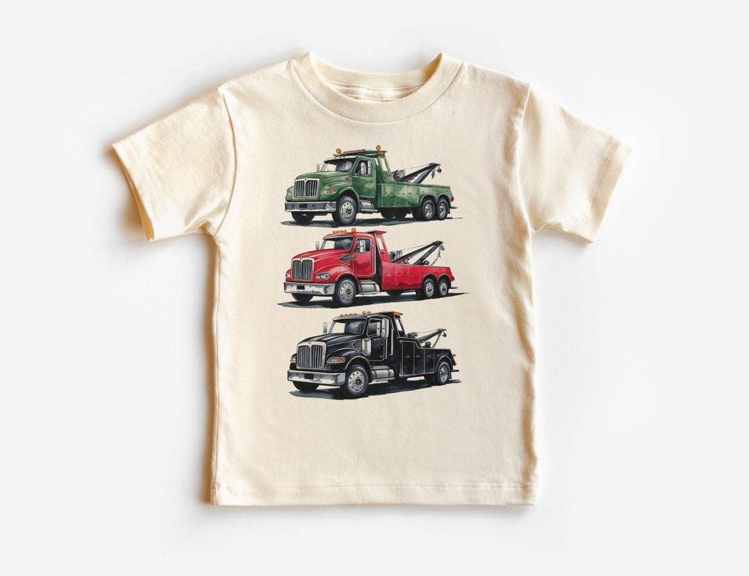 Heavy Wrecker Tow Trucks in A Row Toddler Shirt - Cool Towing Vehicles ...