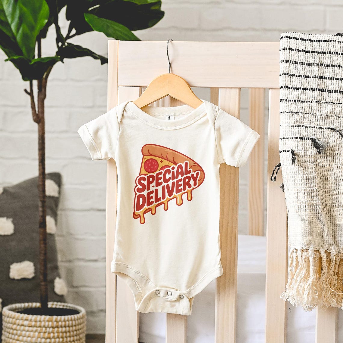 Special Delivery Pizza Baby Onesie® - Pepperoni Slice Lover Gift ...