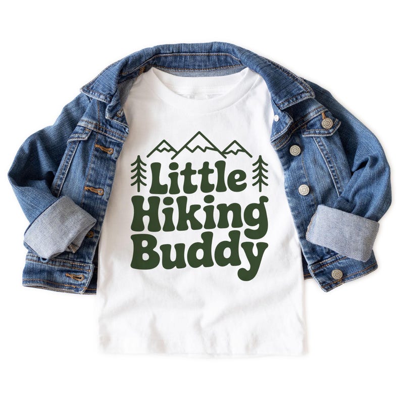Retro Backpacking Little Hiking Buddy Kids Toddler Tee - Cute Mountains ...