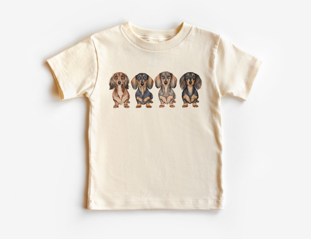 Cute Dachshund Puppies in A Row Toddler Shirt - Fun Doxie Dogs Kids ...