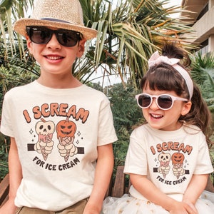 I Scream for Ice Cream Shirt - Retro Funny Scary Halloween Treats Tee ...