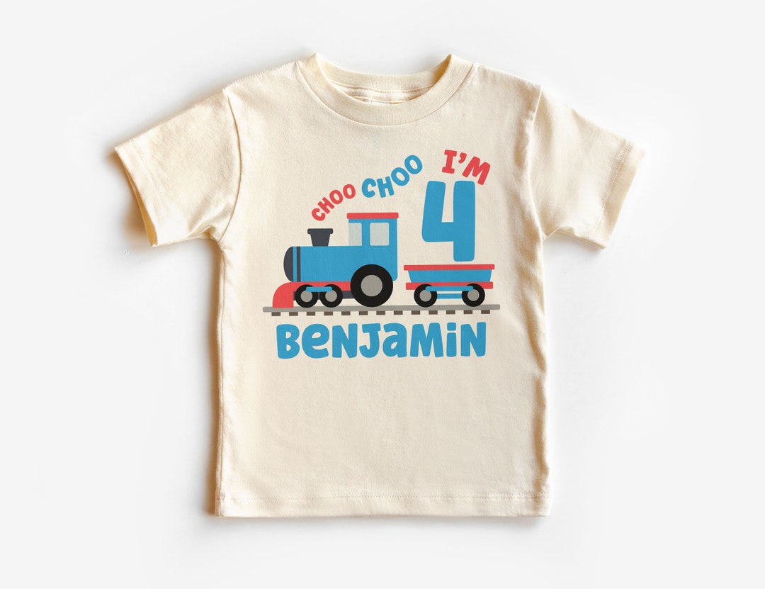 Personalized Choo Choo I'm 4 Toddler Shirt, Custom Name Train Shirt ...