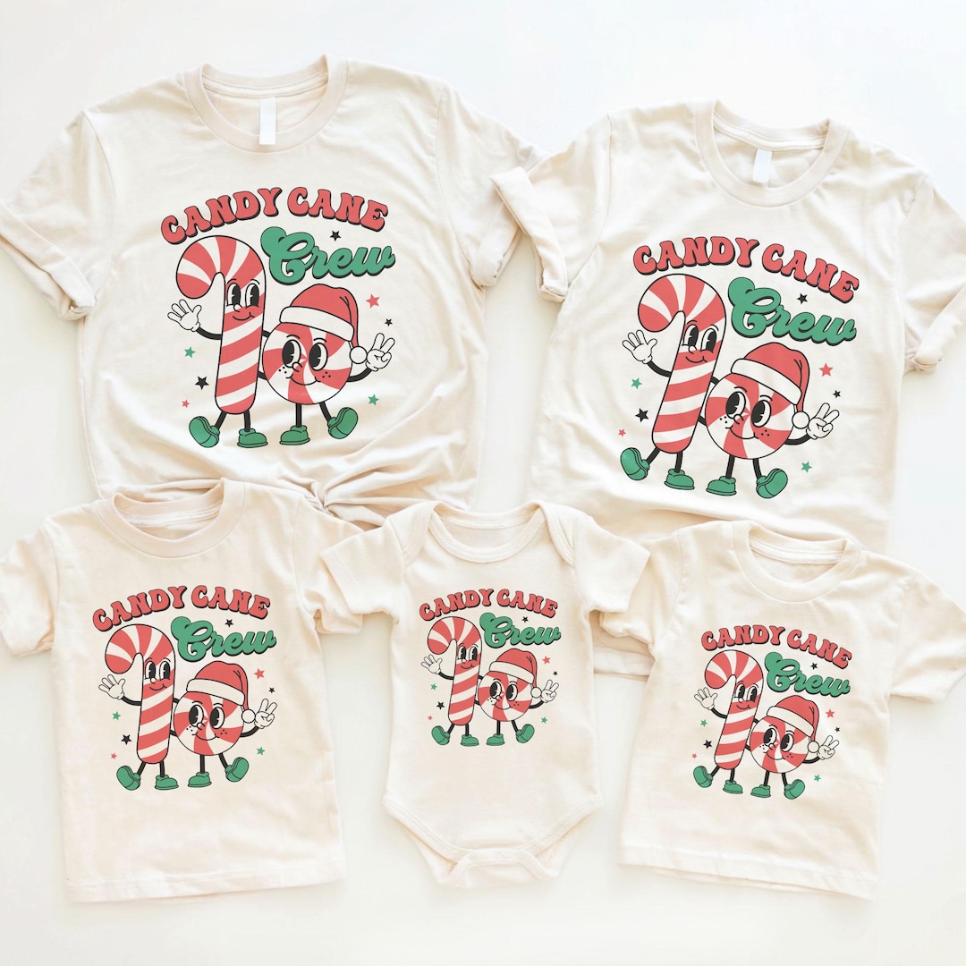 Christmas Candy Cane Crew Shirts - Cute Matching Family Holiday ...