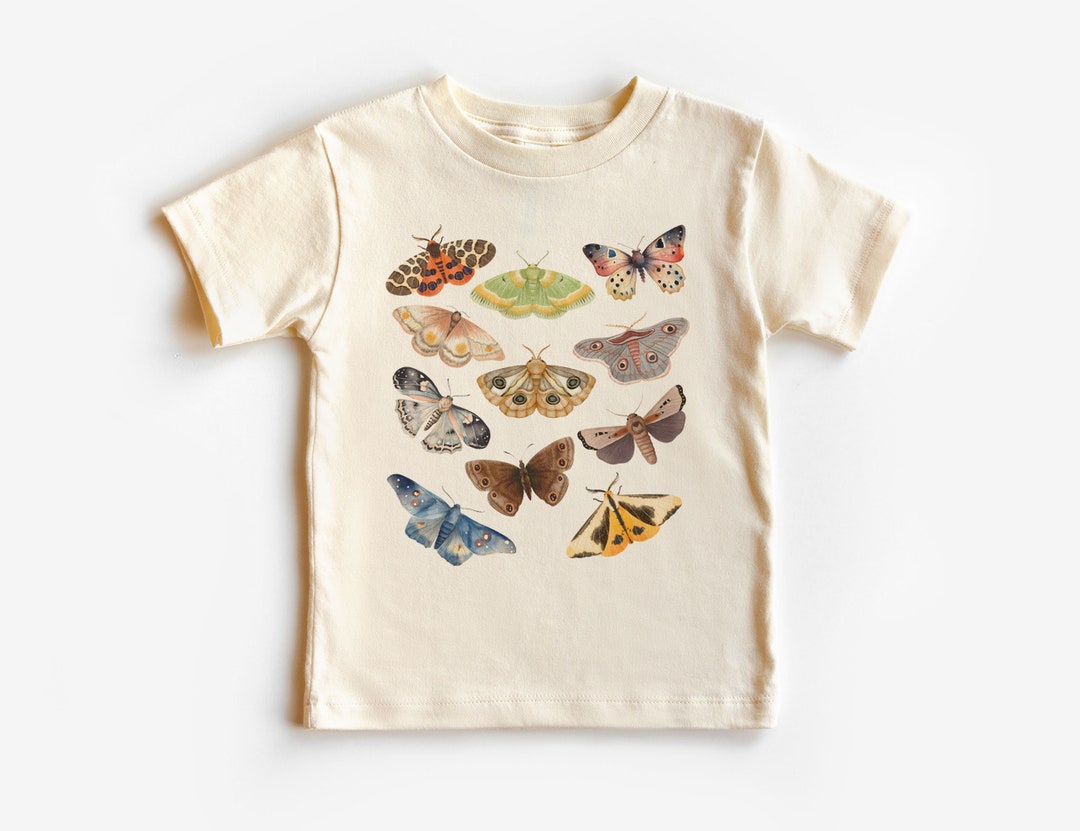 Cute Moths in A Row Toddler Shirt - Fun Entomology Children's Clothing ...