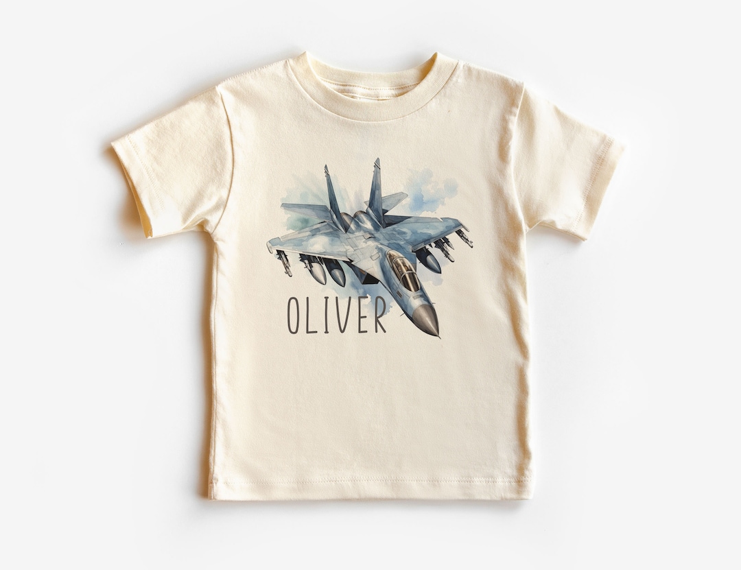 Personalized Fighter Jet Toddler Shirt - Custom Name Military Airplane ...