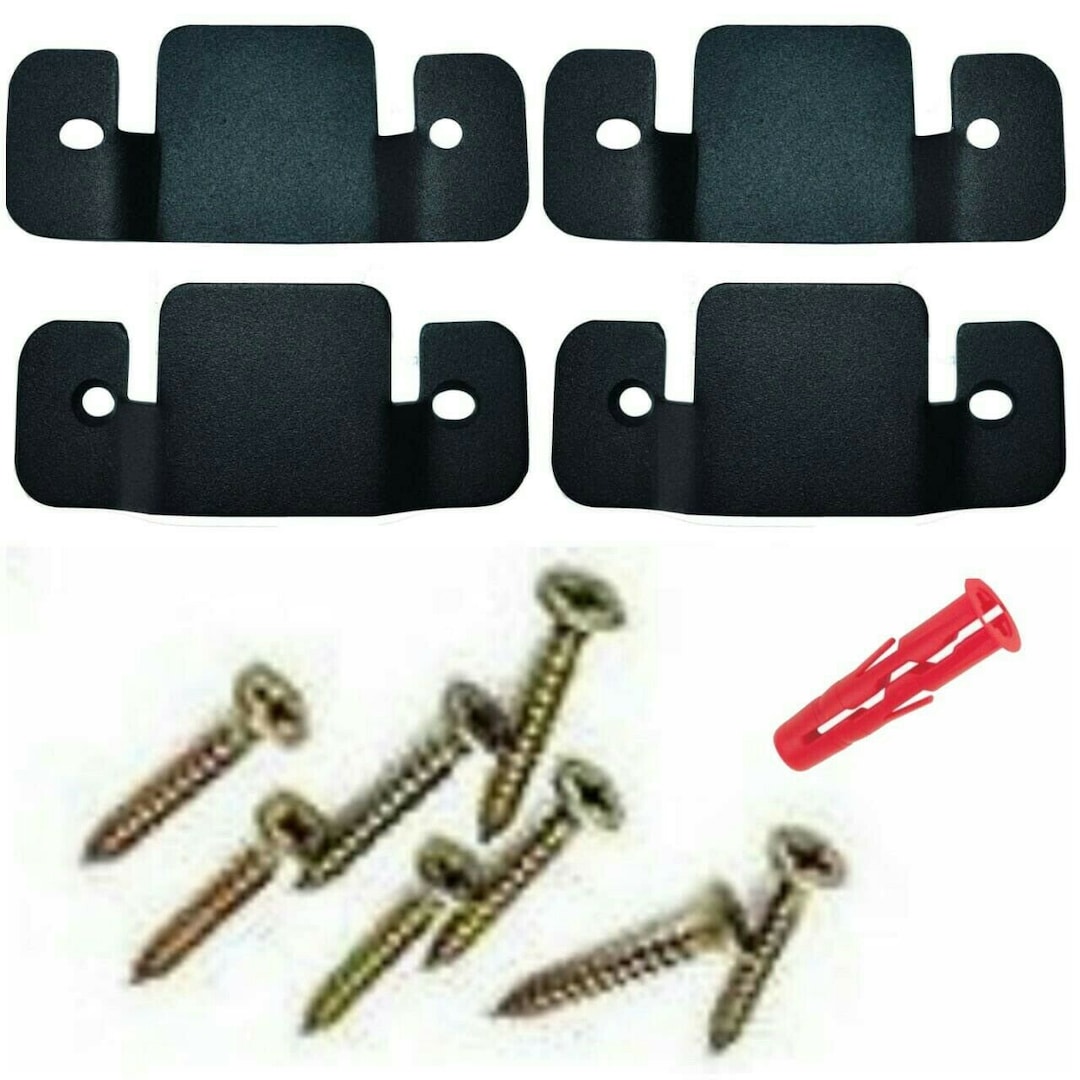 4 X Heavy Duty Interlocking Headboard Wall Bracket Clips Sliding Flush ...