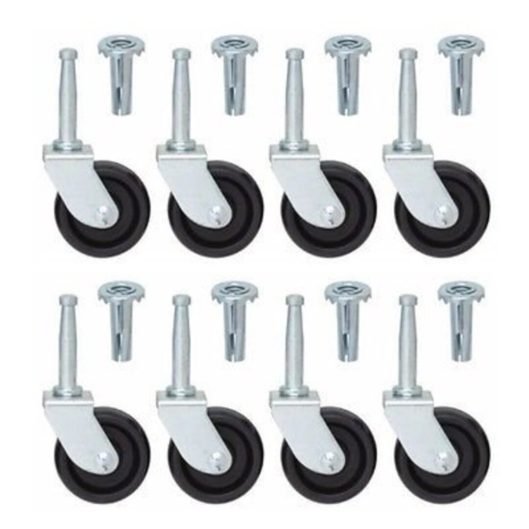 8 X Furniture Castor Wheels With Inserts - for Divan Beds Sofa Settee ...