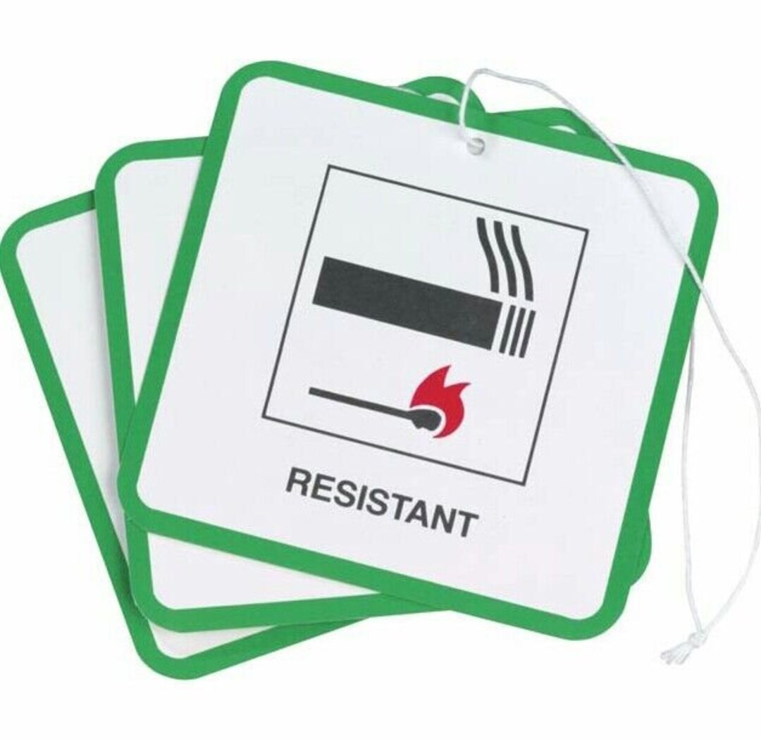 20 X Fire Safety Labels Swing Tags for Furniture / Upholstery / Chairs ...