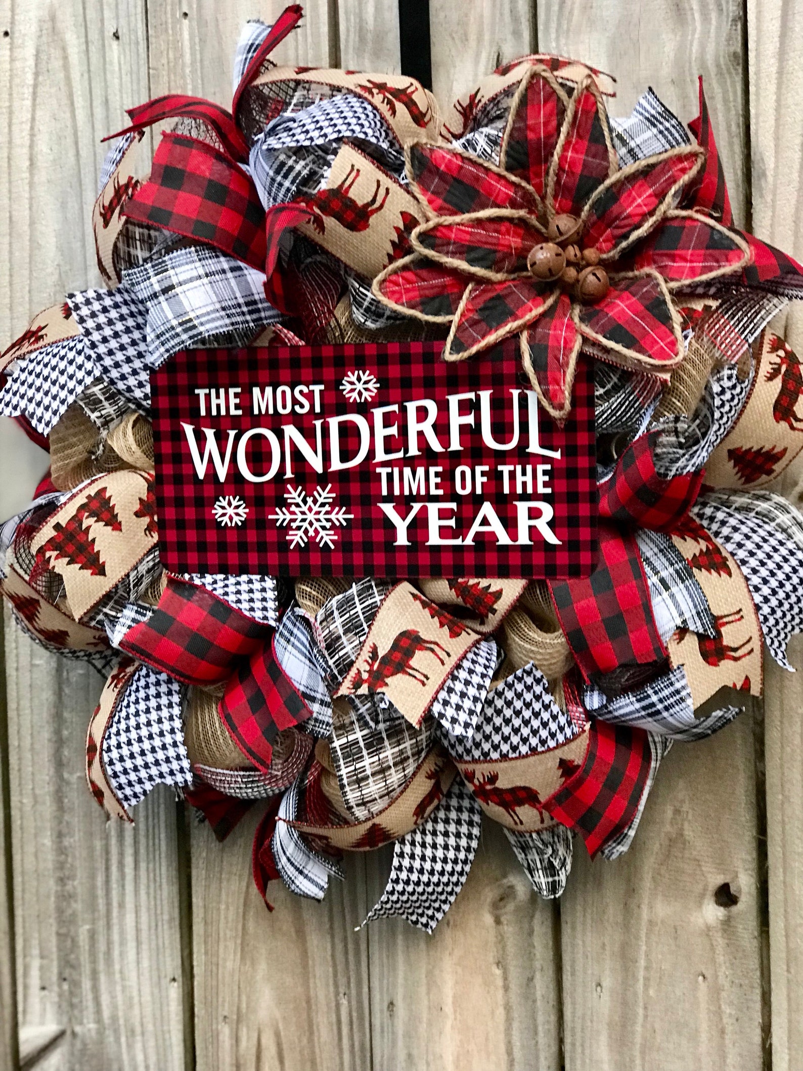 Christmas Wreath Buffalo Plaid Wreath Buffalo Plaid Decor Etsy