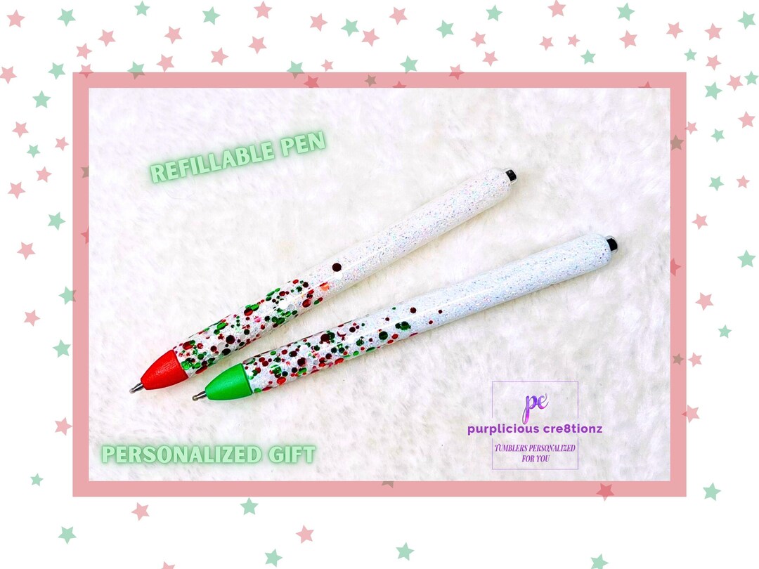 Candy Cane CONFETTI Glitter Pen || Inkjoy Glitter Pen || Refillable Gel ...