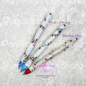 CHRISTMAS Lights Glitter Pen With Rhinestones || Inkjoy Glitter Pen ...