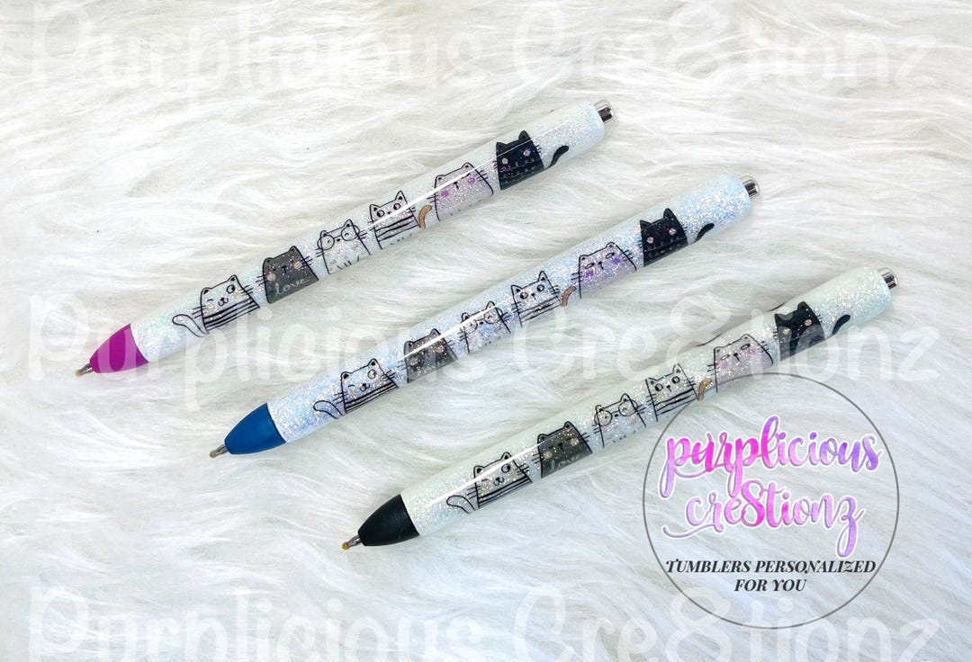 Cute CATS Glitter Pen || Doodle Cats || Inkjoy Glitter Pen ...