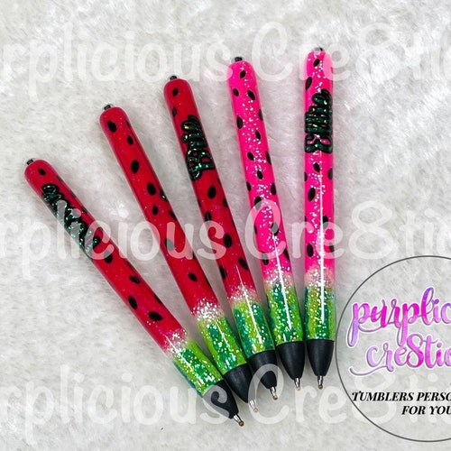 Watermelon Glitter Pen Inkjoy Glitter Pen Refillable Gel - Etsy