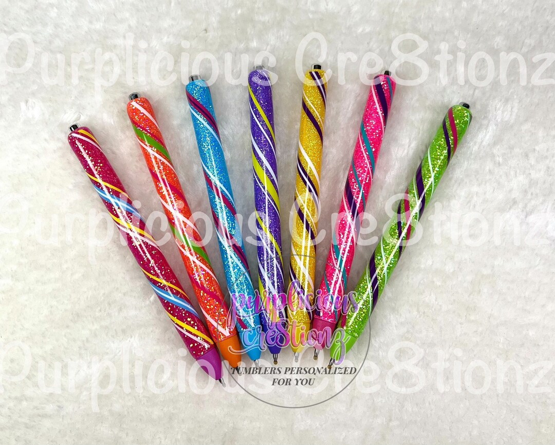 Candy Cane Stick Glitter Pen | Personalized Custom Gifts - Etsy