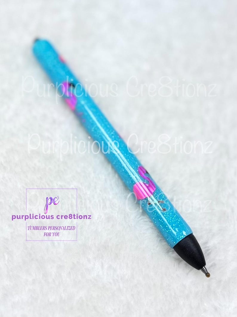 Flamingo Glitter Gel Pen: Bright Blue Holo Inkjoy, Refillable - Etsy