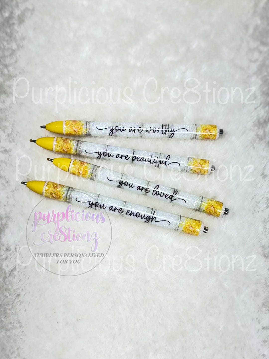 Motivational Affirmation Flower Glitter Refillable Gel Pen || Inkjoy ...