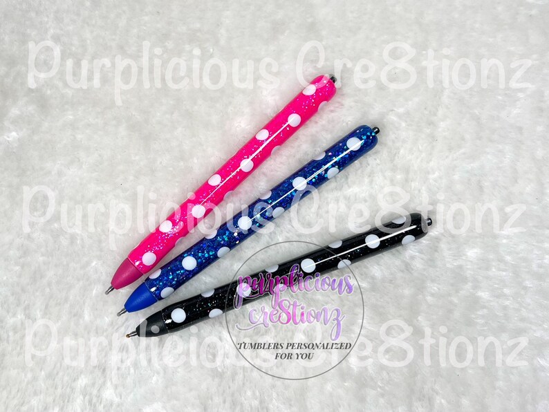 Polka-dots Glitter Refillable Pen | Personalized Custom Gifts - Etsy