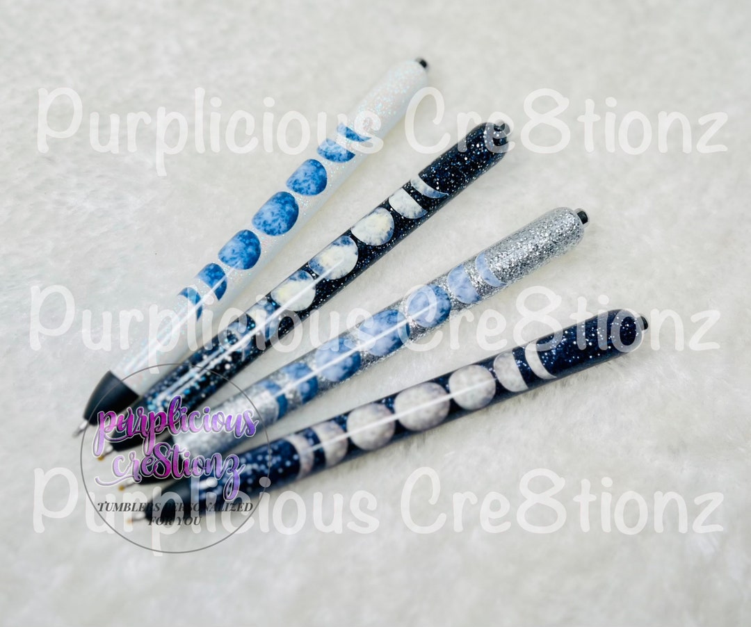 Moon Phase Glitter Refillable Gel Pen || Personalized Custom Gifts ...