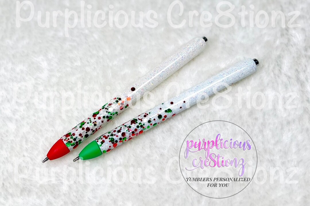 Candy Cane CONFETTI Glitter Pen || Inkjoy Glitter Pen || Refillable Gel ...