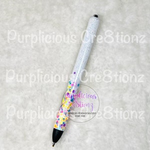 Neon Peep Chick Themed Confetti Glitter Refillable Gel Pen Personalized ...
