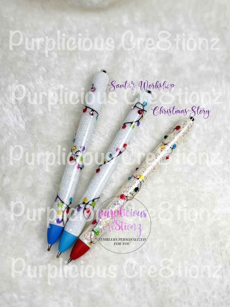 CHRISTMAS Lights Glitter Pen With Rhinestones || Inkjoy Glitter Pen ...
