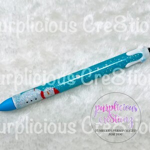 Snowman White Christmas 3D Drip Snowflakes Glitter Refillable Pen ...