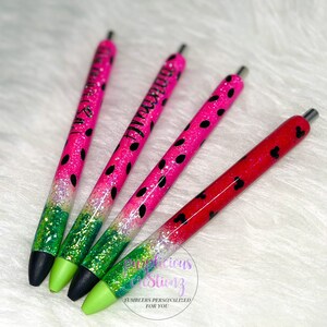 Watermelon Glitter Pen || Inkjoy Glitter Pen || Refillable Gel Pen ...