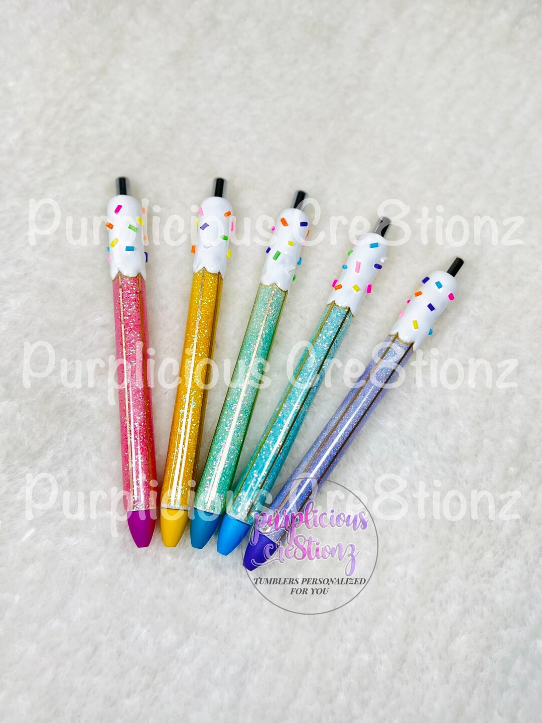 Pastel Cupcake 3D Frosted Sprinkles Glitter Refillable Gel Pen ...