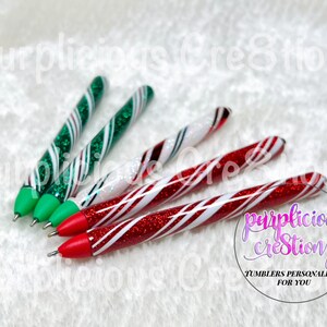 CHRISTMAS Candy Cane Stick Glitter Pen || Inkjoy Glitter Pen ...