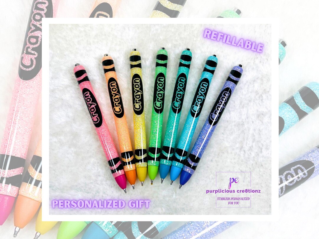 Pastel CRAYON Inspired Glitter Pen || Inkjoy Glitter Pen || Refillable ...