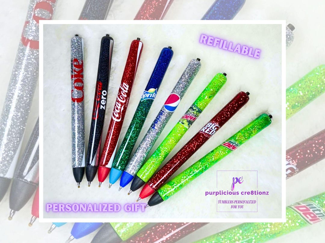 Soda Pop Drink Inspired Inkjoy Glitter Pen || Refillable Gel Pen ...