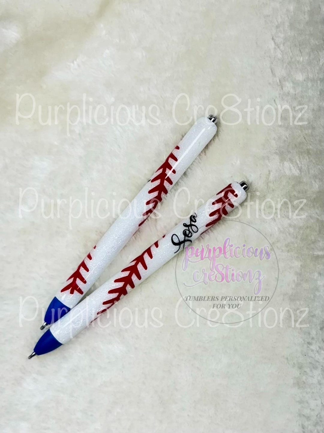 Baseball or Softball Glitter Pen – Personalized Refillable Gel Pen ...