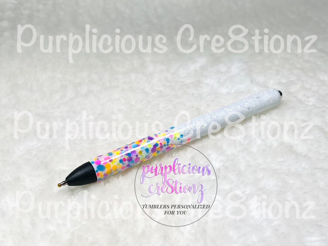 Neon Peep Chick Themed Confetti Glitter Refillable Gel Pen Personalized ...