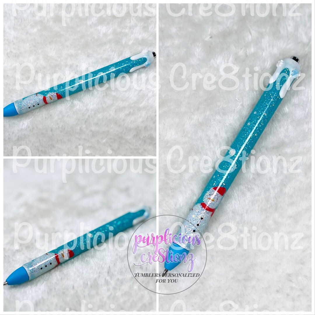 Snowman White Christmas 3D Drip Snowflakes Glitter Refillable Pen ...