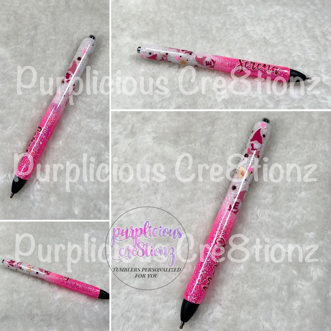 Valentine Love Gnomes Pink Glitter Refillable Gel Pen Personalized ...