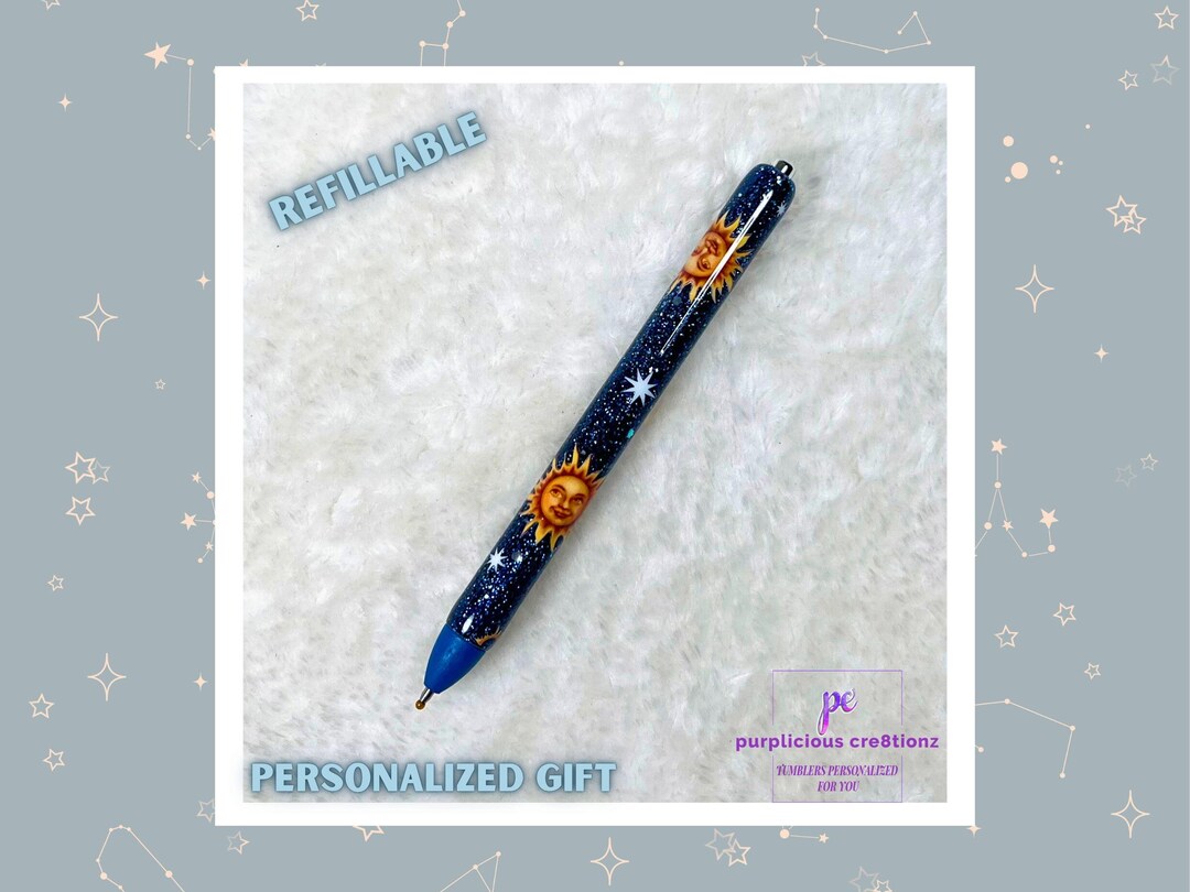 SUN MOON STARS Glitter Pen Custom || Inkjoy Glitter Pen || Refillable ...
