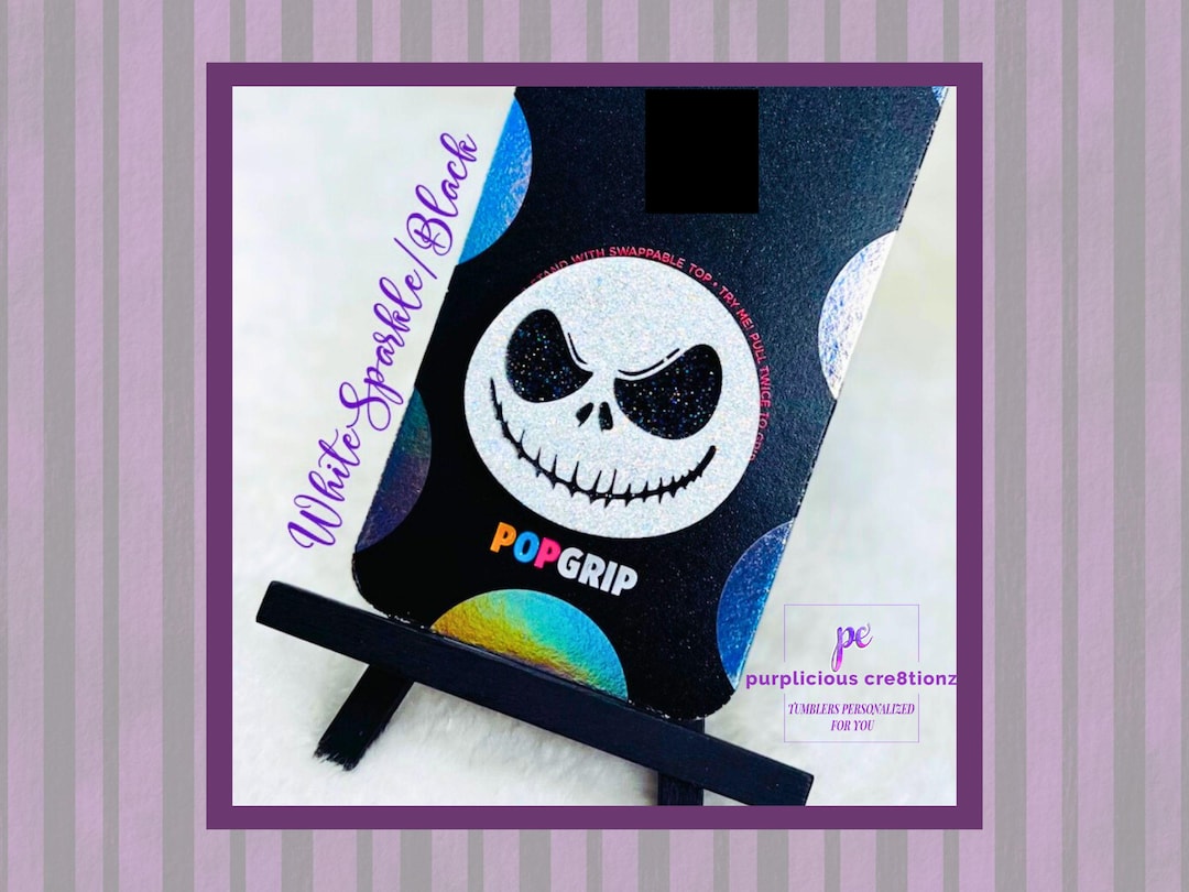 Jack Skellington on Popsocket® Swappable Style || Glitter Phone Grip ...