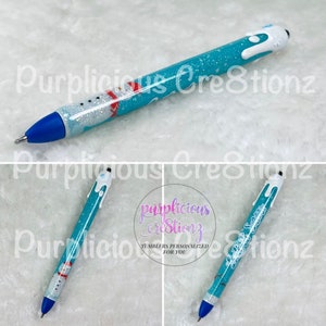 Snowman White Christmas 3D Drip Snowflakes Glitter Refillable Pen ...