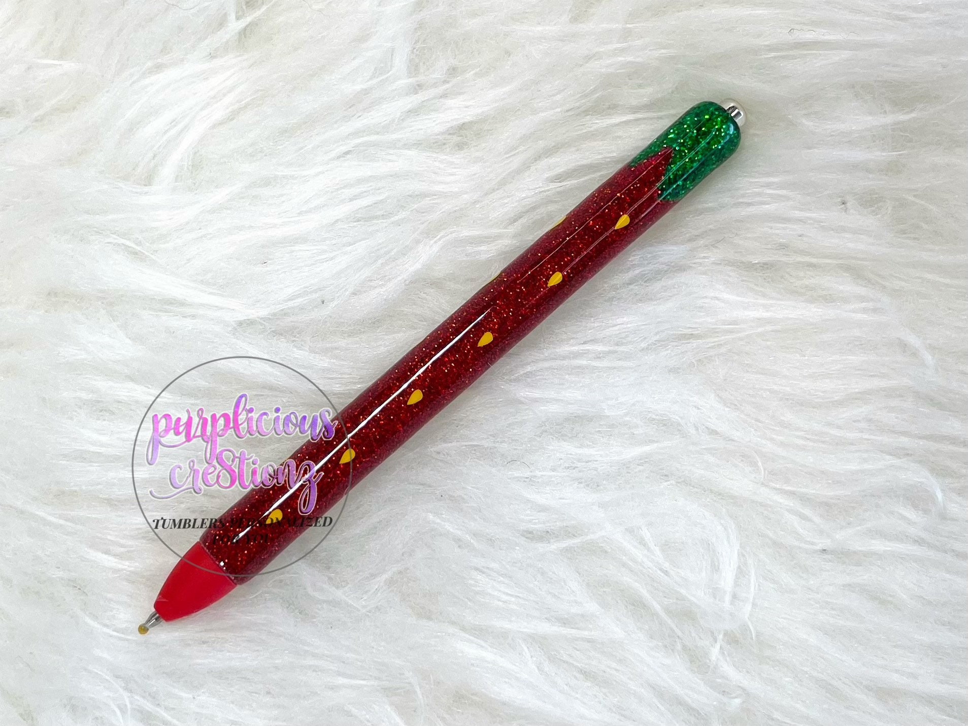 Strawberry Glitter Pen || Inkjoy Glitter Pen || Refillable Gel Pen ...