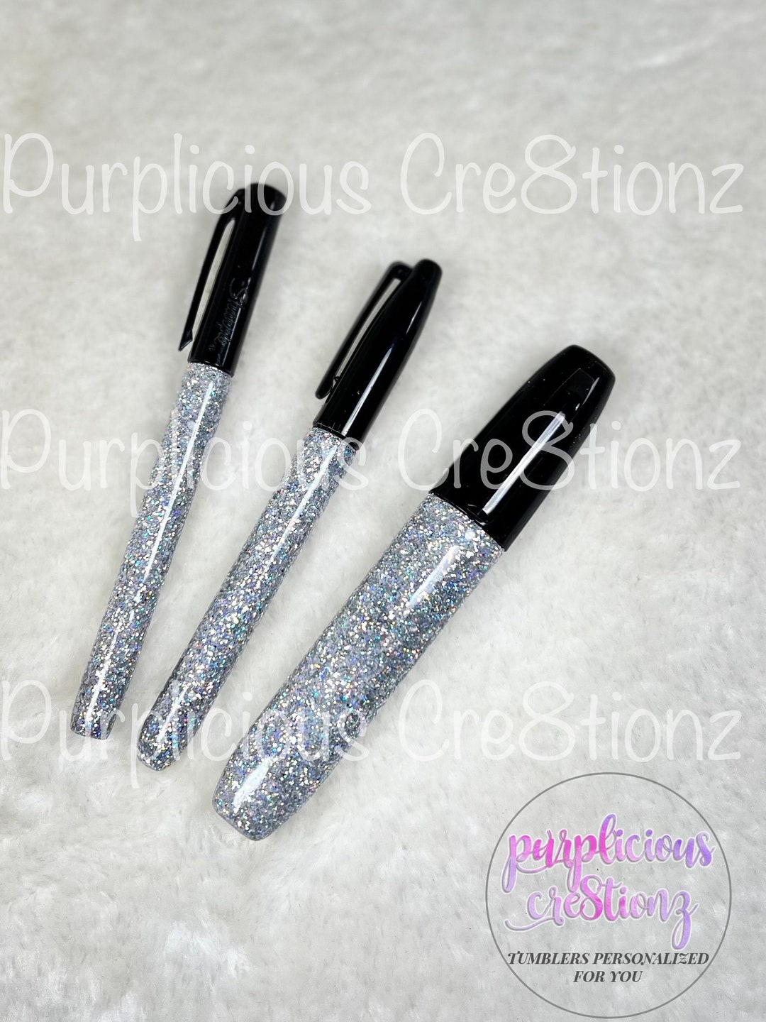 Bling Silver Holographic Glitter Sharpie Marker || Personalized Custom ...