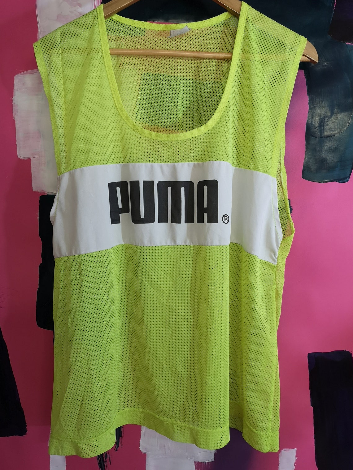 Super Cool Vintage Women's Mesh Puma Tank Top Yellow - Etsy UK
