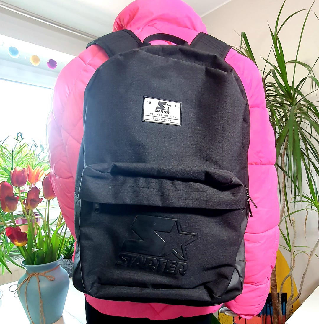 Vintage, Women's, Men's, Black Starter Backpack, Streetwear, Back to ...