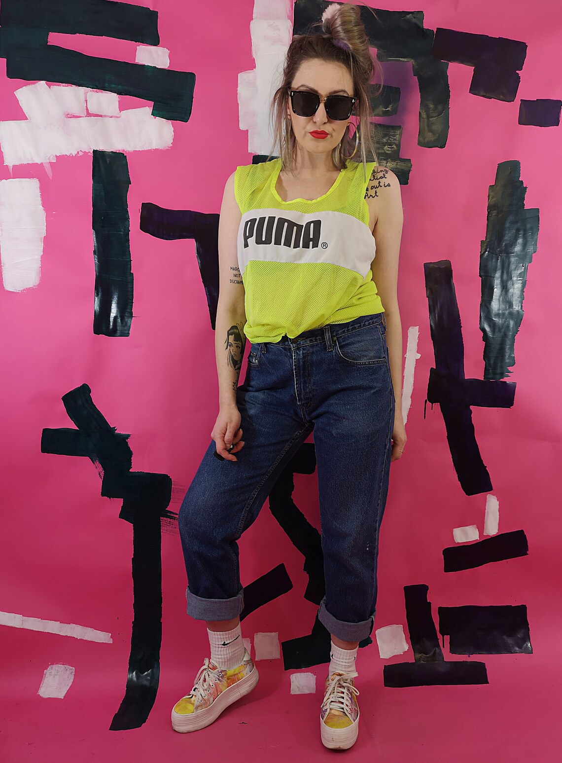 Super Cool Vintage Women's Mesh Puma Tank Top Yellow - Etsy UK