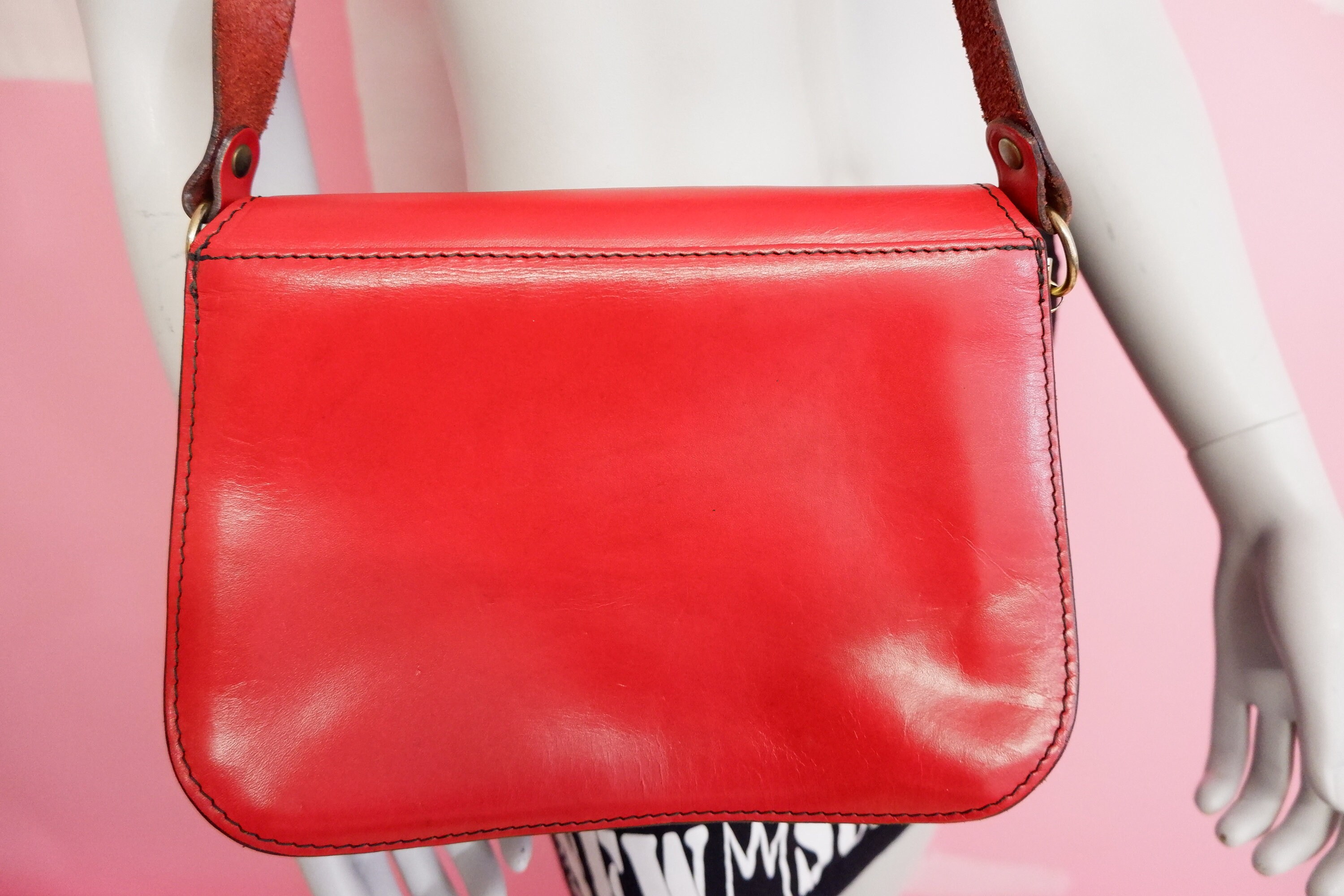 Beautiful Vintage Women's Red Shoulder Bag Medium Size | Etsy UK