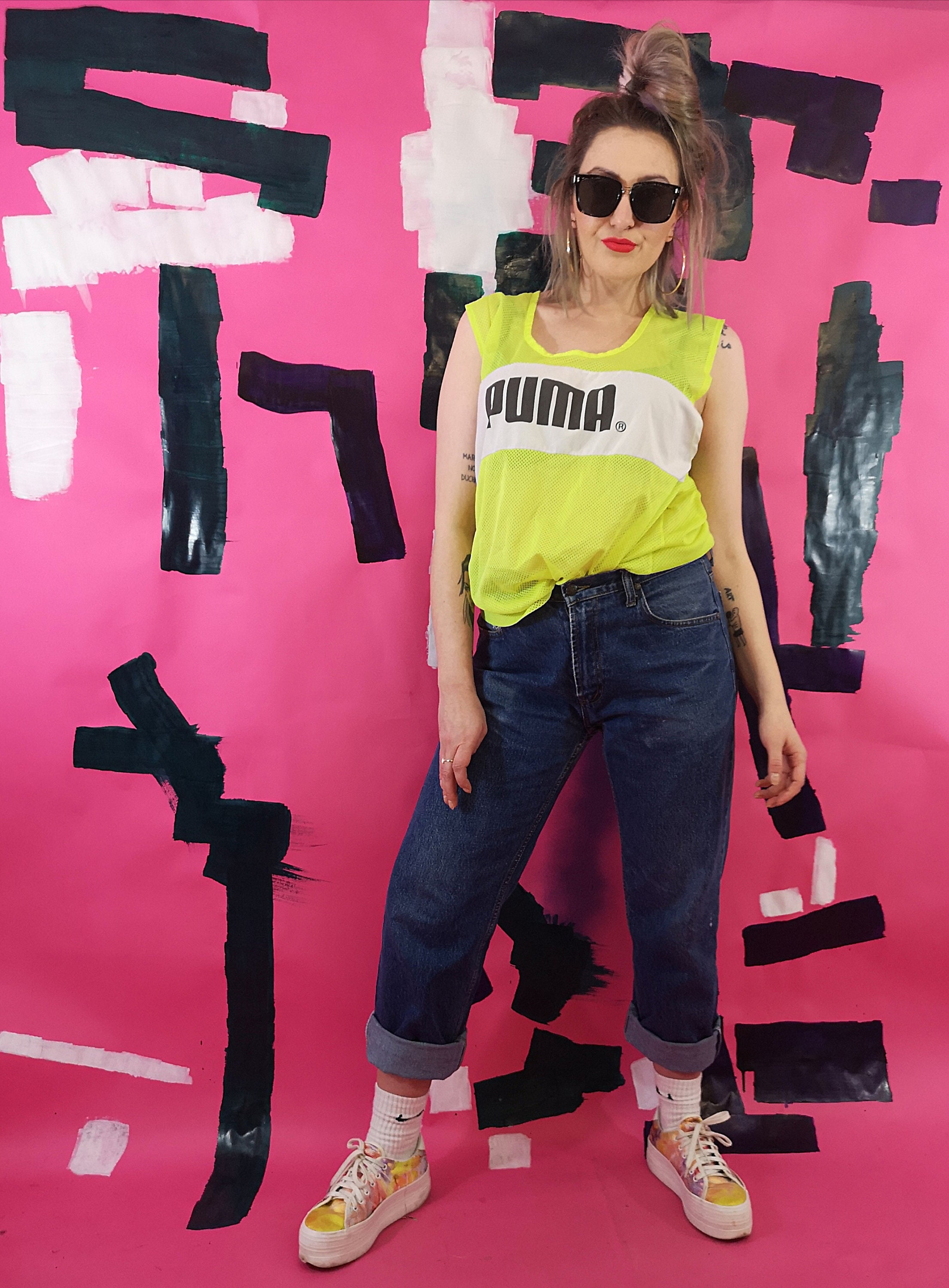 Super Cool Vintage Women's Mesh Puma Tank Top Yellow - Etsy UK