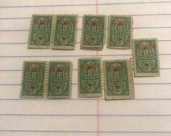 S and h green stamps | Etsy