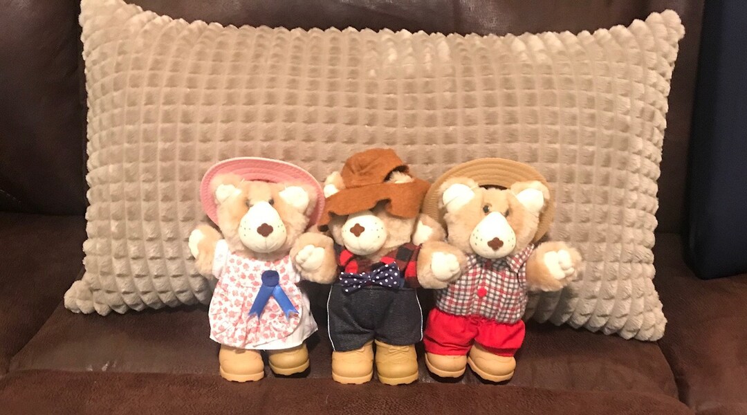Vintage 1980s Furskin Wendy's Plush Bears - Set of 3 - Etsy